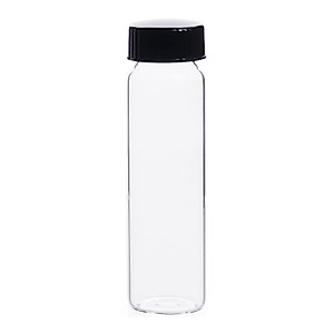 Kimble 60811D-6 Borosilicate Glass Clear Screw Thread Sample Vial with Rubber Lined Closures, 6 Drams Capacity, 20-400 GPI Thread Finish (Case of 144)