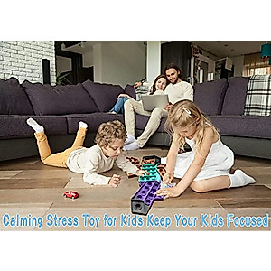 Push Minecraft Big Jumbo pop Bubble Fidget Toy, Giant Large Huge Square Stress Reliever Silicone Toy for Kids and Adults