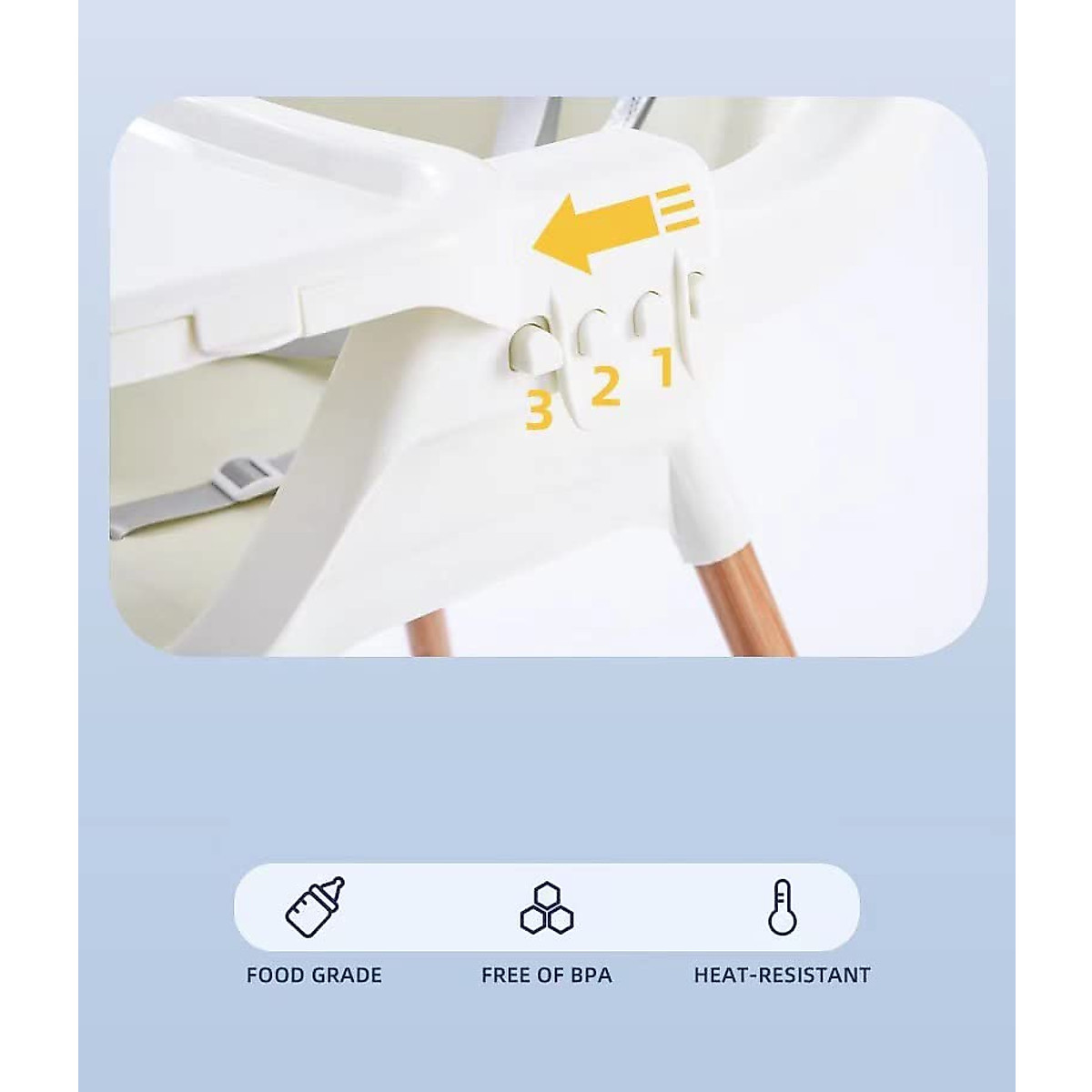 PandaEar 3-in-1 High Chairs for Babies Toddlers, Convertible Infant Highchair with Removable Tray & Safety Harness Adjustable Legs