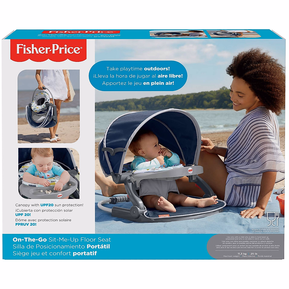 Fisher-Price GNG37 On The Go Sit Me Up Floor Seat, Citron Wedges