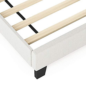 Furinno Nadia Nailhead Trim Bed Frame, King, Gray