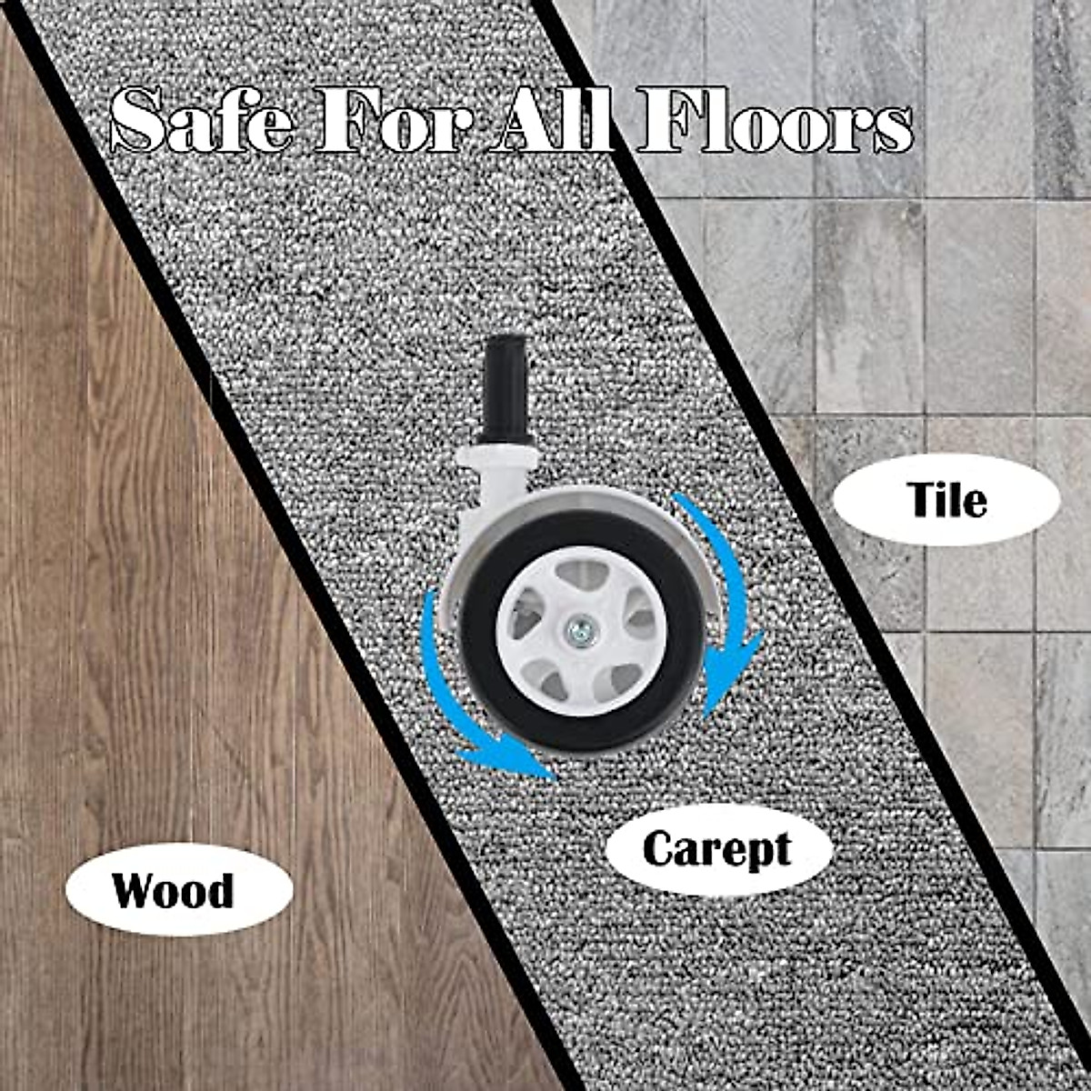 BAYWYI Baby Walker Wheels Replacement, Set of 4, Baby Walker Accessories, Plastic Rubber Wheels Casters, Universal Wheels (A-Black)