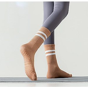 EGEN Cute Yoga Socks for Women Man Novelty Print Non Skid Socks Non Slip Grip for Pilates Barre Ballet Sport (Pink-3pcs)