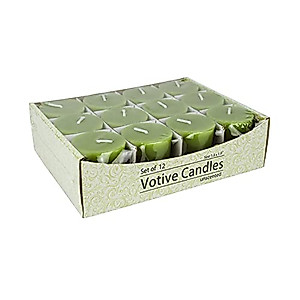 Zest Candle CVZ-013 12-Piece Votive Candles, Sage Green