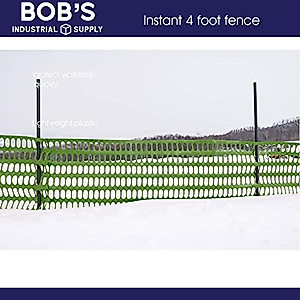 BISupply 4 FT Safety Fence – 100 FT Plastic Fencing Roll for Construction Fencing Pet Fencing and Event Fencing, Green