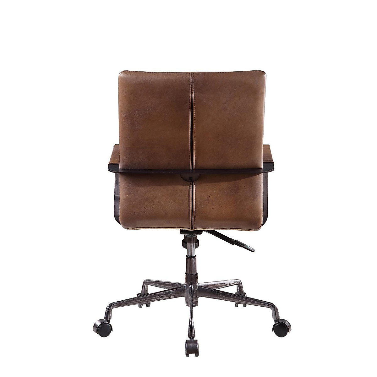 Acme Indra Leather Upholstered Swivel Office Chair in Vintage Chocolate