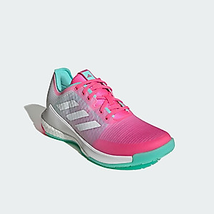 adidas Women's Crazyflight Sneaker, Lucid Pink/White/Flash Aqua, 13.5