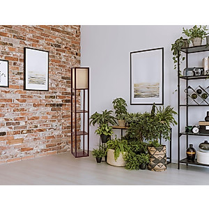 Adesso 3138-01 Wright 63 In. Floor Lamp - Smart Switch Compatible Light Fixtures with Two Storage Shelves. Lighting Accessories , Black