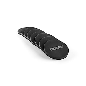 Super Sliders 3 1/2" Round Reusable Furniture Sliders for Hard Surfaces - Effortless Moving and Surface Protection, Black (16 Pack)