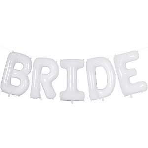 40 Inch White BRIDE Balloons, Giant Bride To Be Balloons, Bride Letter Balloons, Bachelorette Party Balloon, Bridal Photo Booth Bridal Banner for Wedding Bachelorette Party Decorations (White)