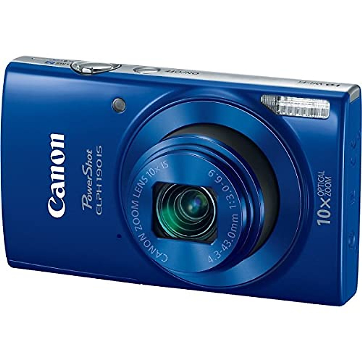 Canon PowerShot ELPH 190 IS Digital Camera (Blue) with 10x Optical Zoom and Built-In Wi-Fi