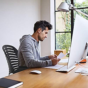 Office Chair Cheap Desk Chair Mesh Computer Chair with Lumbar Support Flip Up Arms Executive Mid Back Modern Ergonomic Chair for Adults Women Men,Black