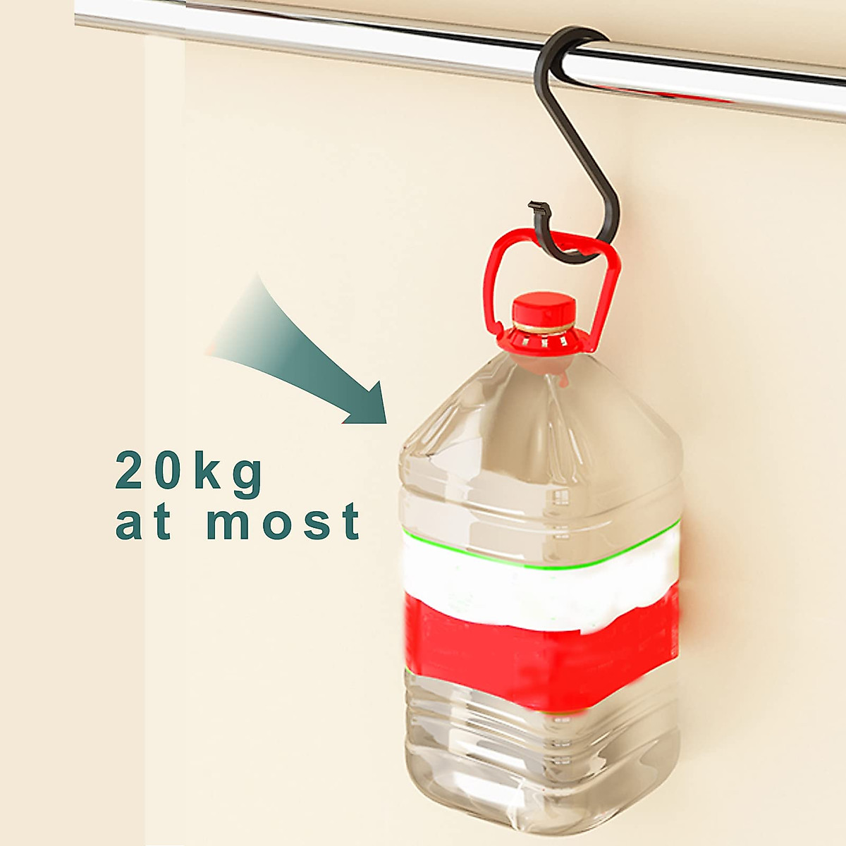 15Pcs S Shaped Hooks Matte Finish S Hooks Aluminum Heavy Duty S Hooks for Hanging Plants Coffee Cups Pots and Pans Clothes in Kitchen Bathroom Workshop Garden, Matte Black