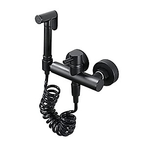 UERVPS Bathroom Hand Shower Bidet Toilet Black Brass Toilet Shower Roll Bidet Bathroom Bidet Spray Faucet Bathroom Shower Drencher