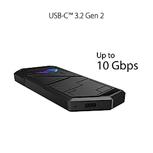 ASUS ROG STRIX Arion Aluminum Alloy M.2 NVMe SSD External Portable Enclosure Case Adapter, USB 3.2 Gen 2 Type-C (10 Gbps), USB-C to C and USB-C to A Cables, Fits PCIe 2280/2260/2242/2230 M Key/B+M Key