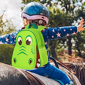 gxtvo Toddler Backpack for Boys, Dinosaur Kids Preschool Bookbag and Lunch Box, 12" Cute Cartoon Animal Schoolbag