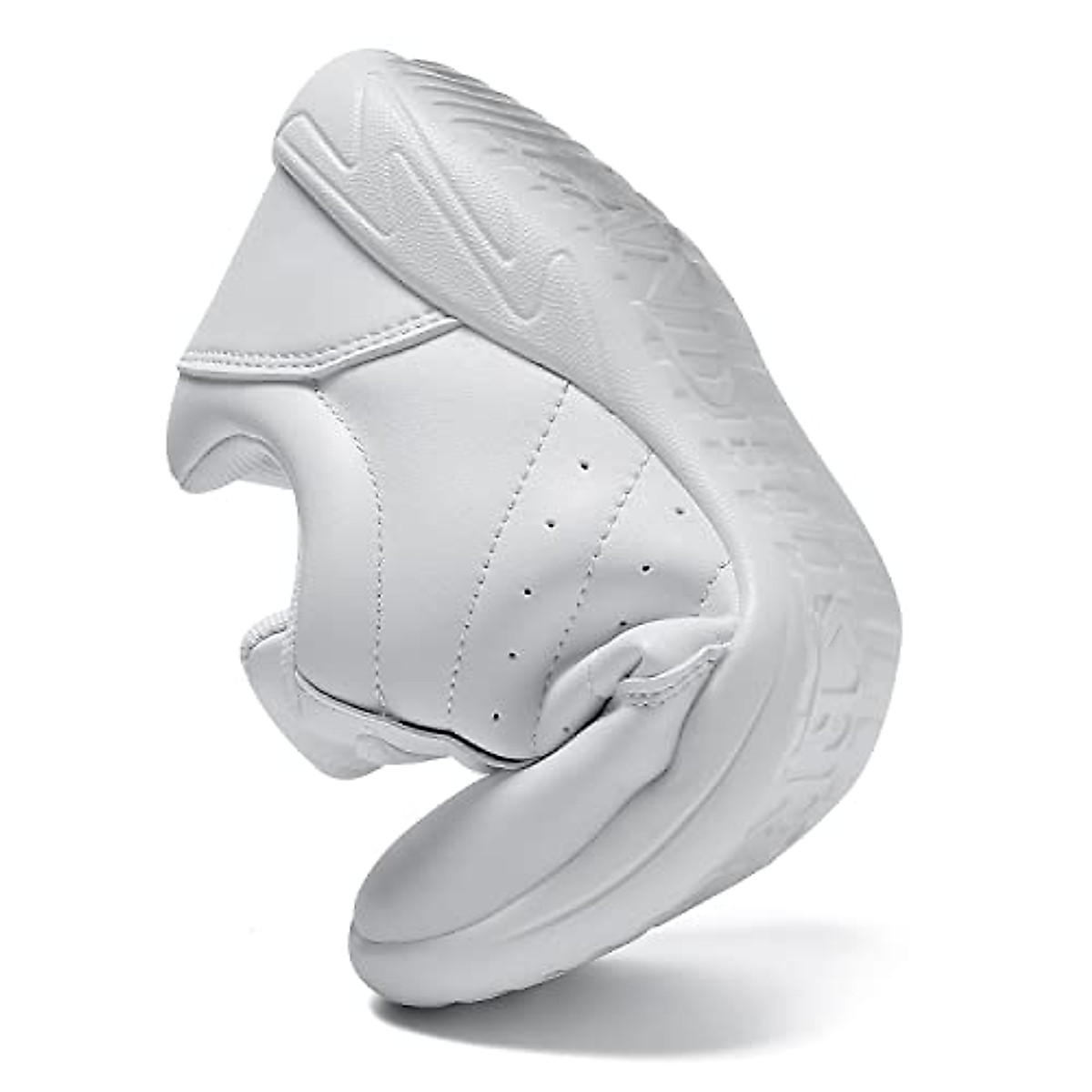 HIKLDK Womens Cheer Shoes Girls White Cheerleading Shoes Dance Youth Fashion Sports Shoes Training Athletic Comfortable Ventilation Fabric Shoes Flats Cheer Sneakers Walking Shoes