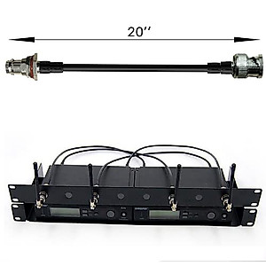RhymKawa RK Antenna Extension Cable with BNC and Bulkhead Connector for Wireless Microphone Combination System, Lenght 20‘’ (4 Pack)
