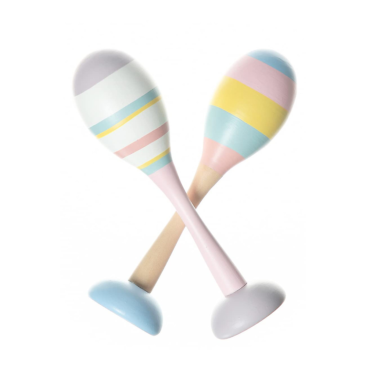 RUYU Wood Sand Hammer Hand Percussion Maracas Shakers Rattles Percussion Instrument Educational Toy Mexican Fiesta Decoration for Kids Party Game Playing, Set of 2