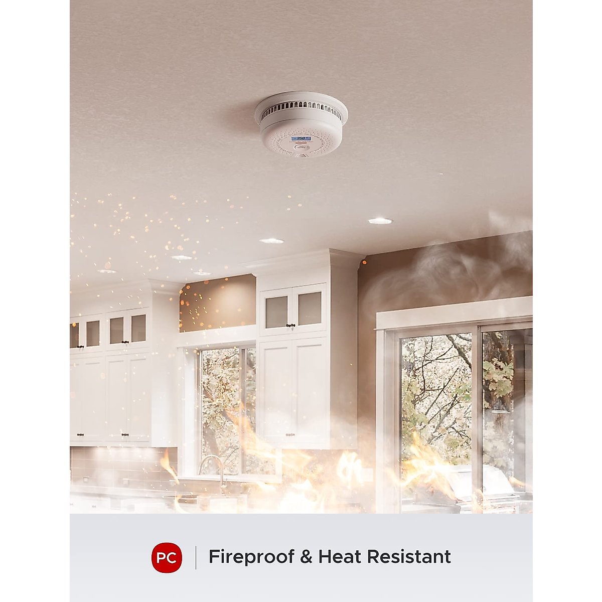 X-Sense Smoke Detector Carbon Monoxide Detector Combo, 10-Year Battery Smoke Detector with Display, Standalone Model SC01, Single Pack