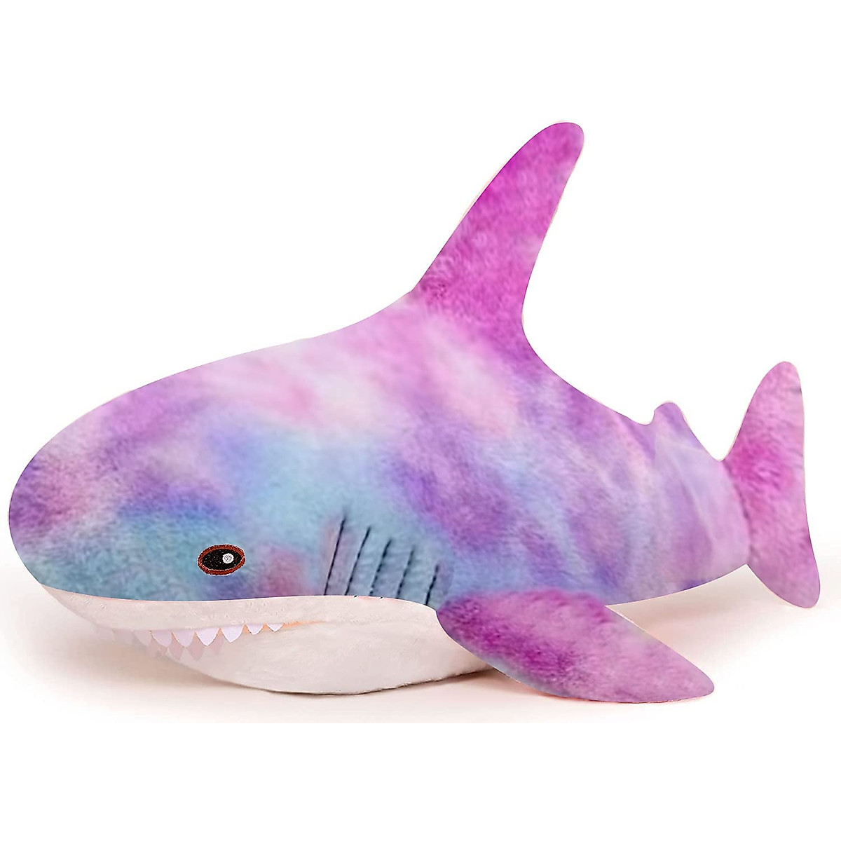 AFYBL 39.4 inch Shark Giant Stuffed Animal Toy, Wildlife, Soft Polyester Fabric, Beautiful Shark Markings, Handcrafted Kids Huggable Pillow for Pretend Play, Travel, Nap Time (Purple)