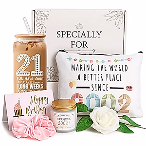 21st Birthday Gifts for Women, 21st Birthday Gifts for Her, 21st Birthday Decorations for Her, 21 Years Old Gift for Daughter Friends Sisters, Funny Unique 21st Bday Gifts with 18Oz Coffee Cups, 6 pcs