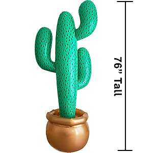 GiftExpress Inflatable 76" Jumbo Cactus Prop Decor, Giant Cactus Tree for Mexicano Fiesta Theme Party Decor, Cinco De Mayo Prop, Hawaiian Pool Party, Desert Western Cowboy Theme Decoration