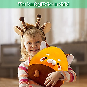 Raccoon Plushies Cuddly Raccoon Plush Pillow Chubby Raccoon Stuffed Animal Creative Gift (Orange,High 28cm/11in)