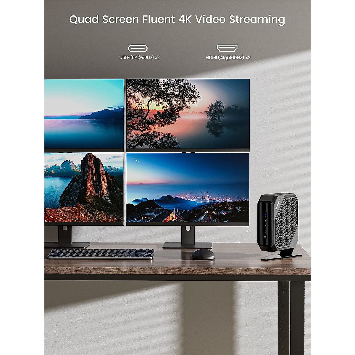 MINISFORUM Neptune Series HX77G Mini PC AMD Ryzen 7 7735HS Desktop Computer, DDR5 32GB RAM+1TB SSD, 2X HDMI & 2X USB4 Quad Outputs, AMD Radeon RX 6600M Discrete Graphics Small PC