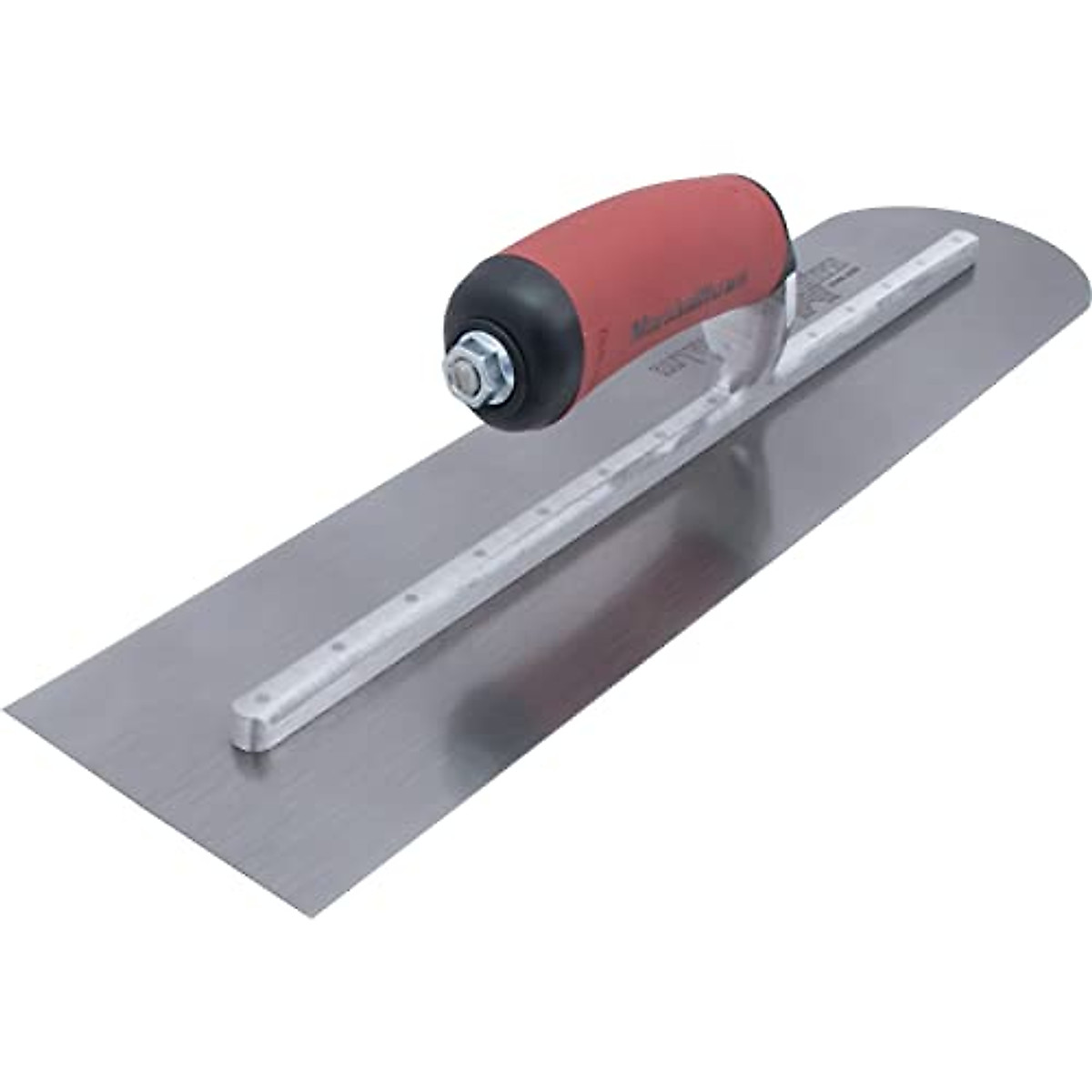 MARSHALLTOWN 16 x 4 inch Rounded Front High Carbon Steel Finishing Trowel, Concrete Tools, DuraSoft Handle, XtraLite Mount, MXS66RED
