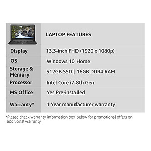 Dell Inspiron 13 7373 13.3-Inch 256GB SSD Core i7 2-in-1 Touch-Screen Laptop (16GB RAM, Intel Core i7-8550U, Windows 10 Home) I7373-7227GRY - Era Gray