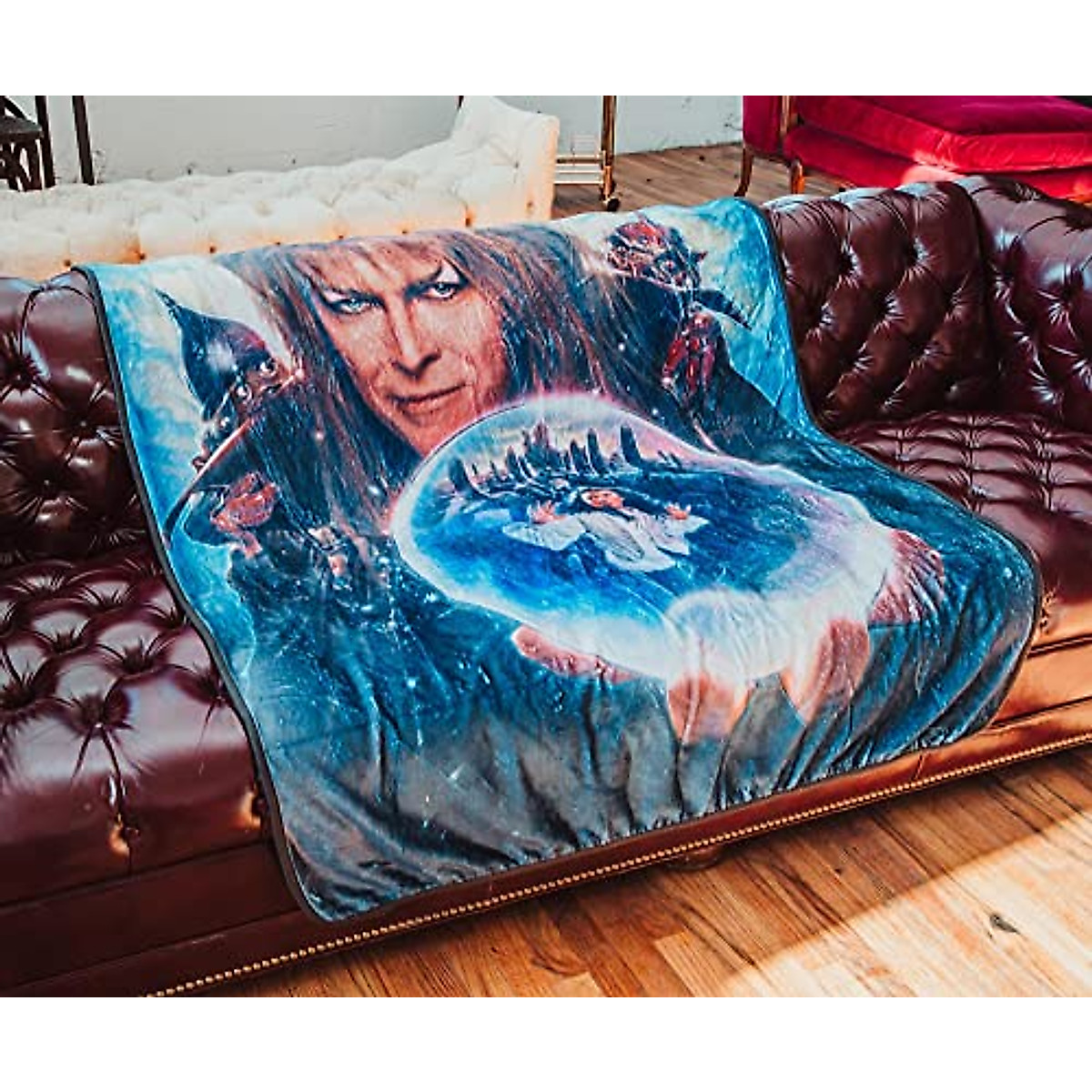 Labyrinth Movie Poster Fleece Throw Blanket | Plush Soft Polyester Cover for Sofa and Bed, Cozy Home Decor, Luxury Room Essential | Jim Henson Company Gifts for Adults, Teens | 45 x 60 Inches