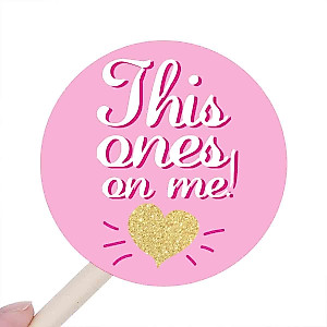 Wailozco 240 PCS Cute This Ones On Me Business Stickers,Funny Small Business Envelopes Stickers for Business Packages/Handmade Goods/Bags , Thank You Theme Small Shop Business Stickers for Envelopes Seals