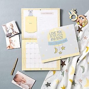 C.R Gibson BA3-23934 Love You to The Moon and Back Gender Neutral Baby's First Year Calendar, 11" W x 9'' H