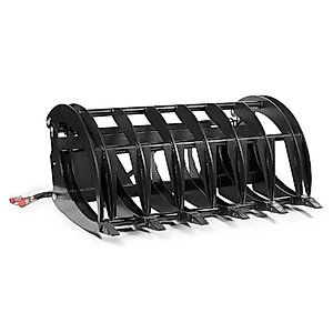 Titan Attachments 72" Extreme Root Grapple Rake Attachment, Universal Quick Tach, Twin 3,000 PSI Cylinders, Replaceable Forged Steel Teeth