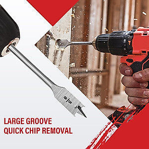 AIMLENTOOL 13 Piece Spade Drill Bit Set, Paddle Flat Bit for Woodworking, Hole Cutter Wood Drill Bit Set with Quick Change Shank, 1/4" to 1-1/2", Nylon Storage Pouch Included