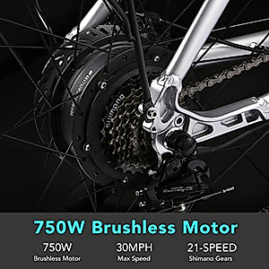Electric Bike for Adults, EBycco 750w Electric Bike 29'',30MPH Electric Mountain Bike with 48V16Ah Removable Battery, Shimano 7 Speed, 3.5'' LCD Display, Suspension Fork, Rear Rack, Fenders, Lights