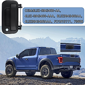 carleef Car Tailgate Handle,One Piece Molding Tailgate Latch Assembly Replaces OEM#79606 8L3Z-9943400-AA,Standard Car Accessories Tailgate Lock Compatible with Lincoln Ford F150 F250 F350