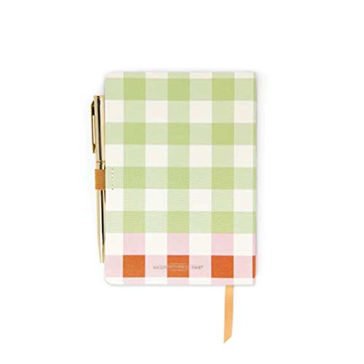 DesignWorks Ink Gratitude Journal with 196 Guided Pages for Daily Thoughts and Goals with Pen and Ribbon Marker | Undated Daily Mindfulness Journal, Green and Red Picnic Check