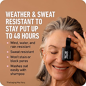 BOLDIFY Hairline Powder for Hair Loss Concealment - Root Touch Up, Hair Toppers for Women & Men, Thinning Hair Fibers, 48-Hour Stain-Proof Formula (Medium Brown)