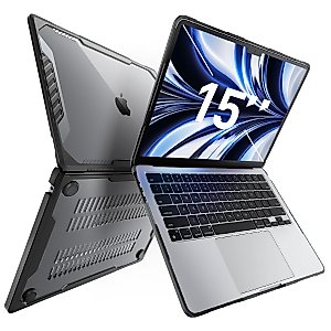 SUPCASE for MacBook Air 15 Inch Case 2025/2024/2023 (Unicorn Beetle), M4 A3241 / M3 A3114 / M2 A2941 Heavy Duty Shockproof Rugged Hard Shell Protective Cover for MacBook Air 15" with Touch ID, Black