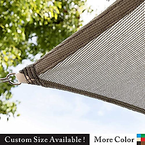 ShadeMart 20' x 20' x 28.3' Grey Right Triangle Sun Shade Sail smTAPRT20 Canopy smTAPRT20 Fabric Cloth Screen, Water Air Permeable & UV Block, Heavy Duty, Carport Patio Outdoor - (We Customize Size)