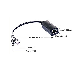 POE Splitter,LFHUKEJI Passive POE Splitter 24V to 12V Compatible with Most Switches POE and All Web Cameras