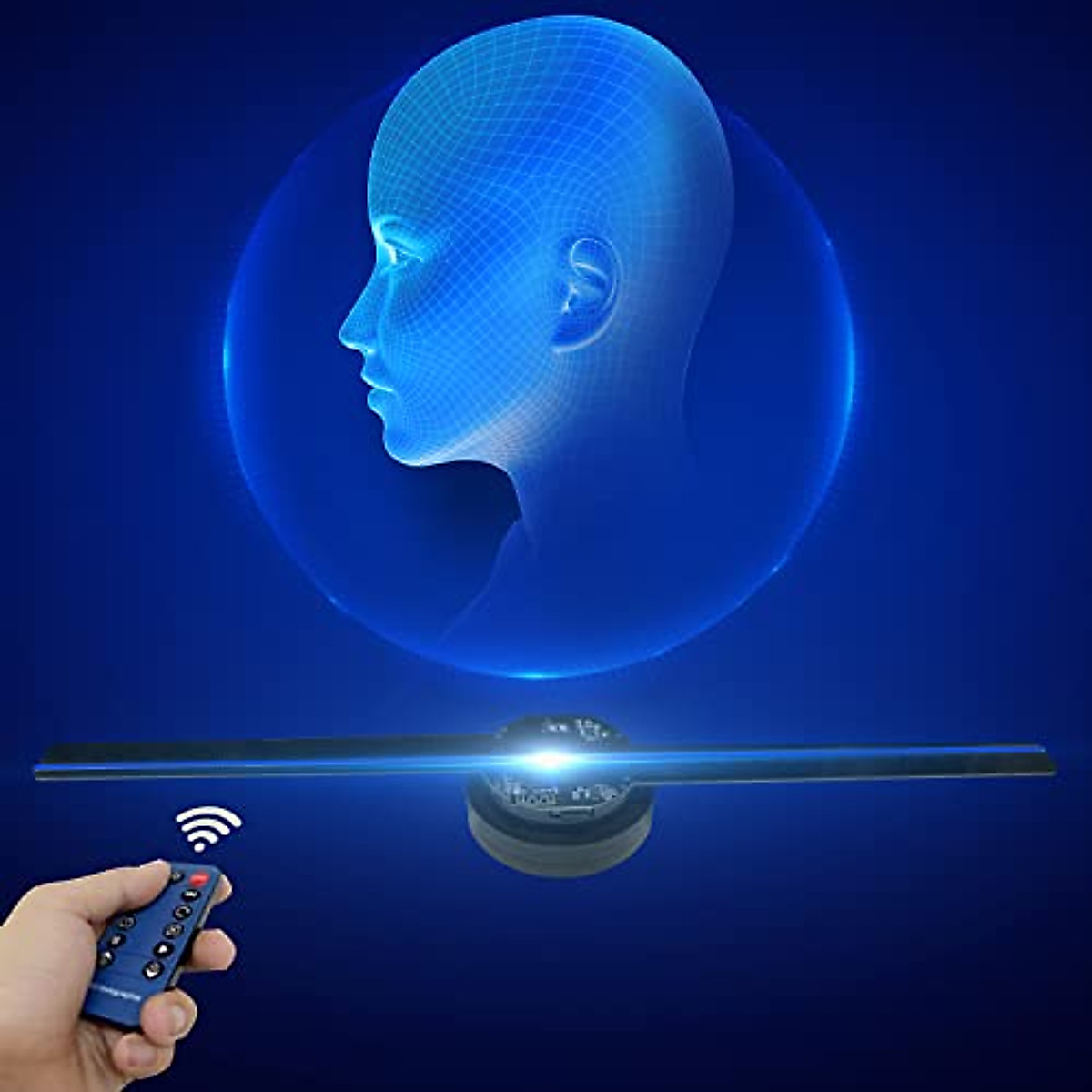 3D Hologram Fan Naked Eye LED Advertising Display Fan with 700 Video Library, 720P Hi-Resolution Holographic Projector Fan is Best for Business,Store,Shop,Bar (16.5 inch)