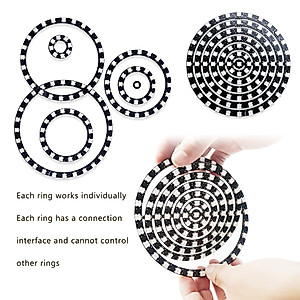 Treedix WS2812B 5050 RGB LED Ring Light 109 LEDs 7 Rings Matrix Individually Addressable Full Dream Color DC 5V for Arduino and Raspberry Pi