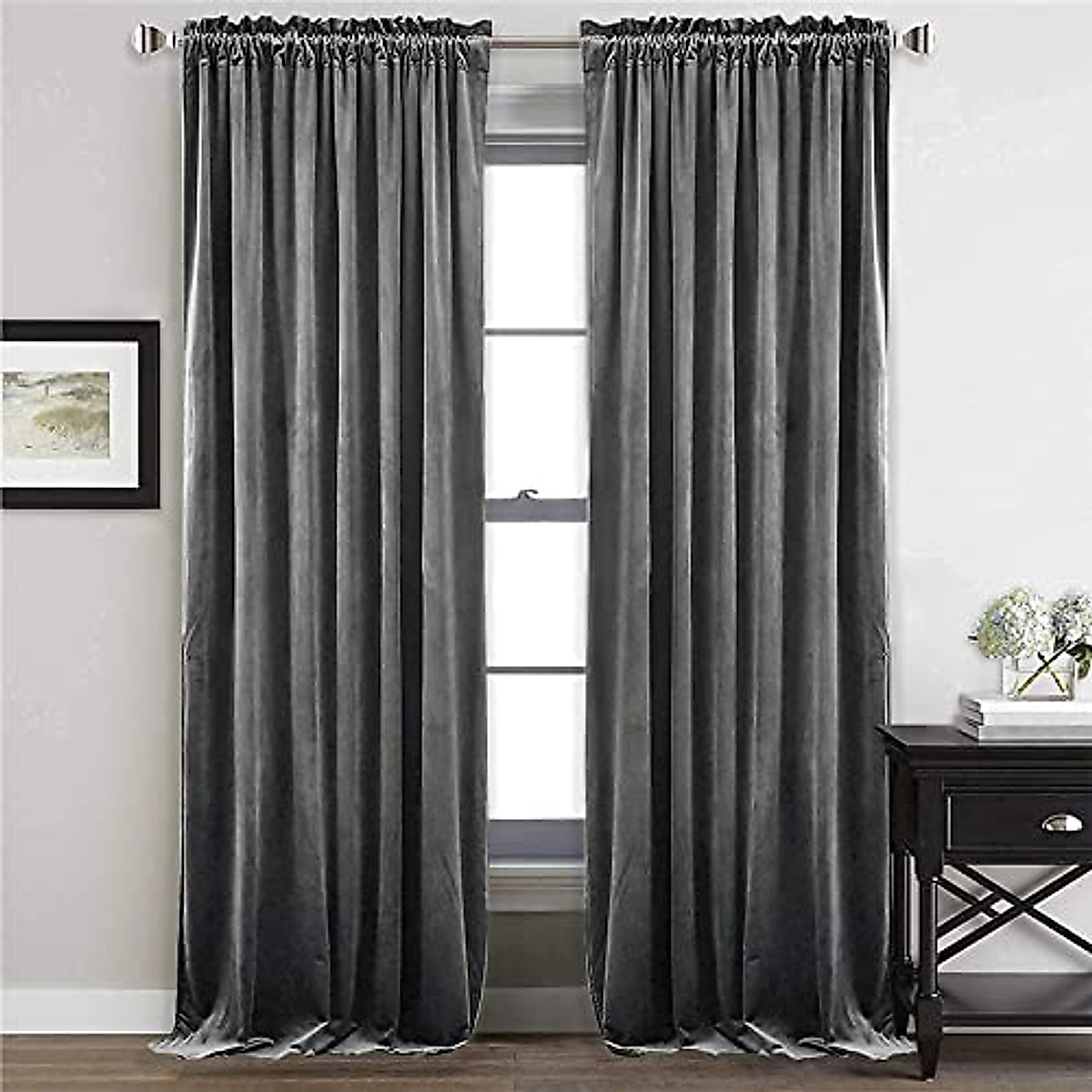StangH Gorgeous Home Decoration Bundle Velvet Curtains & Velvet Valances