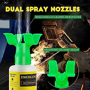 CGOLDENWALL Emergency Eye Wash Station Portable Wall Mounted Eyewash Station Double 500ml Empty Eyewash Replacement Bottle Eye Washing Kit for Personal Use, Without Eyewash Solution