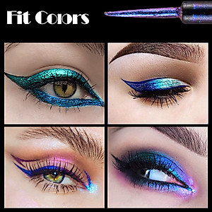 Mrettick 6 Colors Chameleon Liquid Eyeshadow Metallic Glitter Shimmer Eye Shadow Set Long Lasting Waterproof Multichrome Eyeshadows Makeup Set