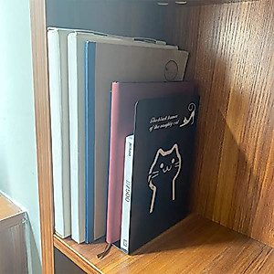 KelBay Office Heavy Duty Bookends Decorative, Cat Design Metal Sturdy Book Ends Stopper with Anti Slip Rubber Base Hold Support Black k-02 bookend
