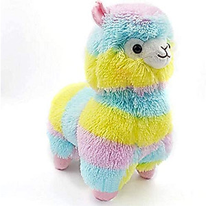Maomoto 13.7" Rainbow Alpaca Plush Toy, Llama Stuffed Animal Large Llamacorn Alpaca Doll Plushie Hug Pillow Soft Plush Stuffed Alpaca Doll Toys Kids Gifts
